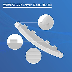 PANDEELS WE01X30378 Dryer Door Handle - Replacement for G-E, Ken-more Washer/Dryer - Replaces WE01X25878, WE01X30378-50PK, WE1M1068, 4958906, AP6983534, PS12743305, EAP12743305