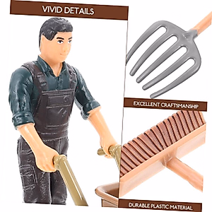 KOMBIUDA 12pcs Farm Accessories Model Sand Tray Miniatures Lawn Mower Accessories Cow Accessories Miniature Farmer Mini Mower Farm Playset Miniature Tools for Crafts Mini Farm Toys