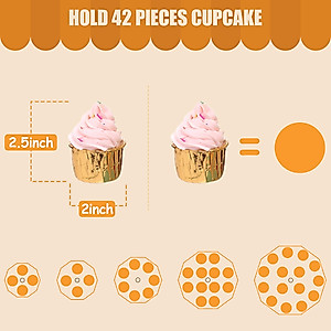 Antimbee 5 Tier Clear Cupcake Stand with LED String Light, Acrylic Cupcake Display Holder for Weddings, Birthday, Anniversary, Party Events