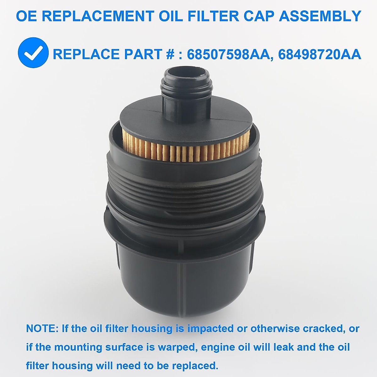 Oil Filter, Replace 68507598AA 68498720AA Compatible with Jeep Ram 3.0L V6 EcoDiesel - 2020-2023 Ram 1500 DT, 2020-2023 Wrangler JL, 2021-2023 Gladiator, Years 2020 2021 2022 2023 EcoDiesel Oil Filter