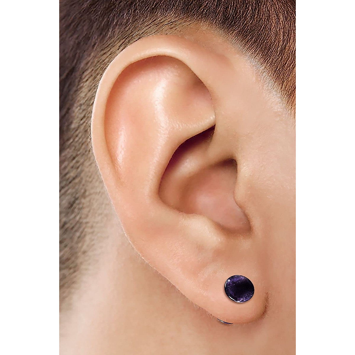 BanaVega 2PCS Organic Stone Amethyst 00g 10mm Double Flared Saddle Ear Gauge Plug Stretcher Lobe Earring Piercing Jewelry 5252