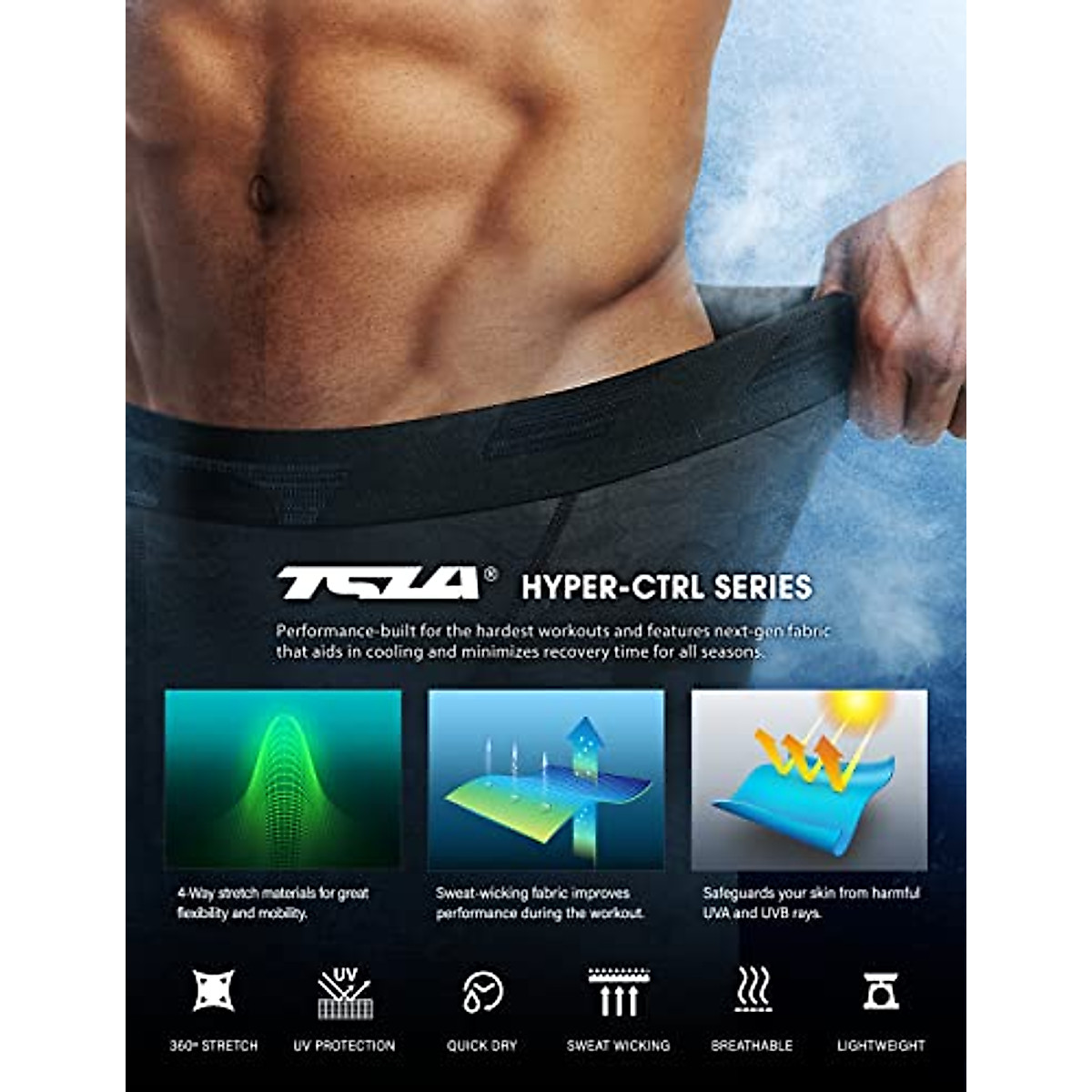 TSLA Men's Compression Pants, Cool Dry Athletic Workout Running Tights Leggings with Pocket/Non-Pocket, 3pack Cool Dry Pants Camo Black/Yellow/Brick, XX-Large