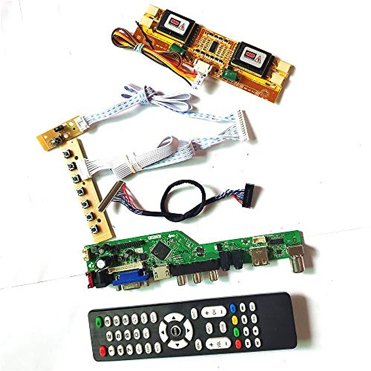 for M190EN04 V4 V5 V7 LVDS 4CCFL 30Pin T.V53 Drive Card Board LCD Panel Monitor Keyboard+Remote+Inverter HDMI VGA USB AV DIY kit (M190EN04 V7)