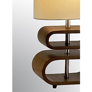 Adesso 3202-15 Rhythm Table Lamp, 19.5 in, 60 W Incandescent/13W CFL, Walnut PVC Veneer on MDF, 1 Table Lamp