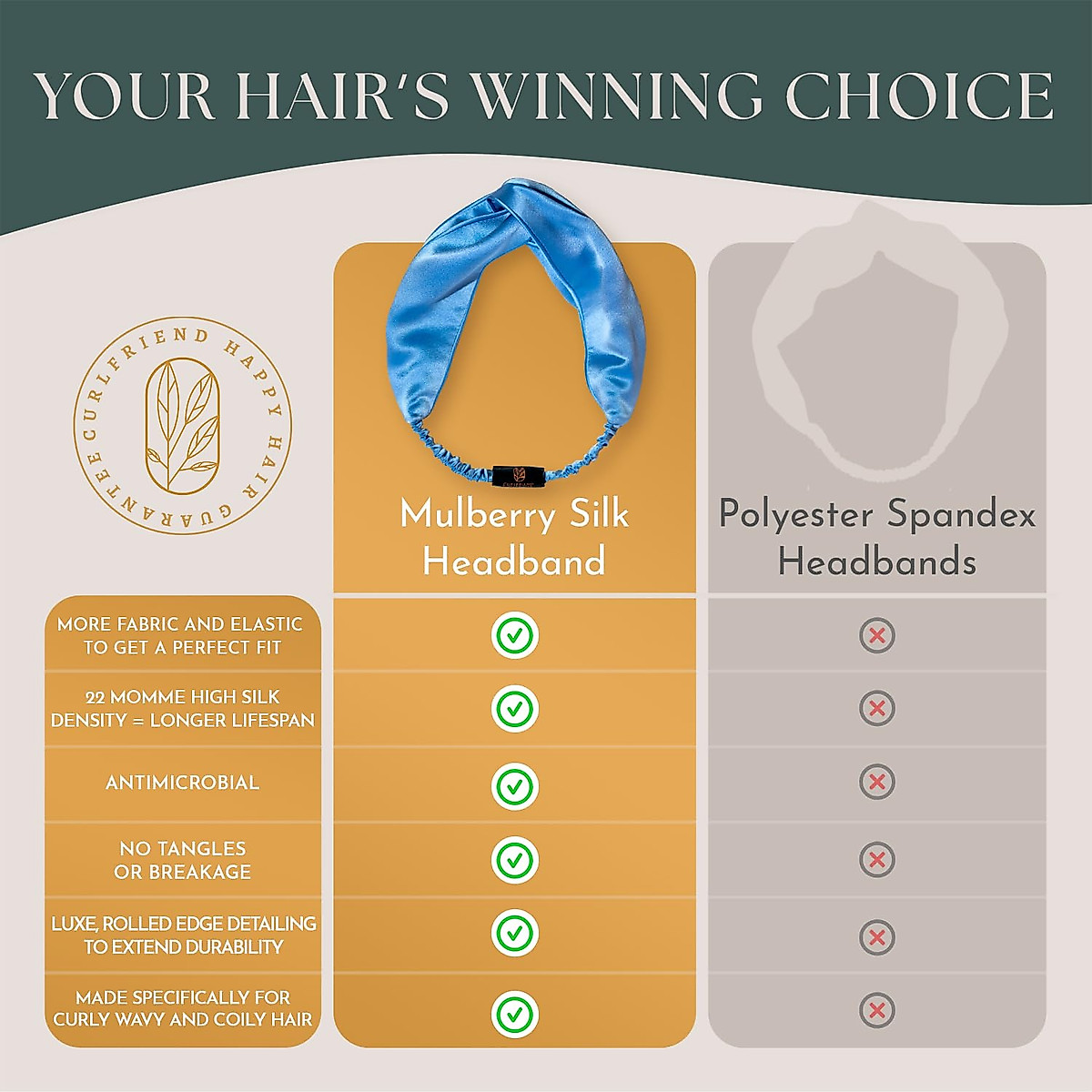 Mulberry Silk Headband for Women - Silk Satin Headbands for Women - Non Slip Hair Accessories for Washing Face and Sleeping - Gentle and Easy Fashion Headbands for Thick and Curly Hair (Onyx Black)