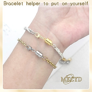 MKCYD Magnetic Necklace Clasps with Lobster Clasp,14K Gold and Silver Magnetic Jewelry Clasps for Necklaces Extender Magnetic Clasp Bracelet Closures