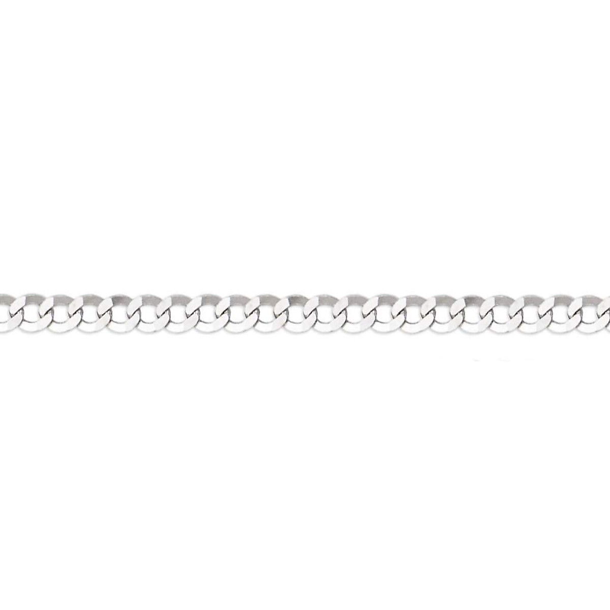 TOUSIATTAR 14K Two Tone Gold Curb Light White Pave Chain - Strong Italian Necklace - Nice Shiny Link Flawless Jewelry Gift for Women and Men-Available 16 to 32 Inches LENGTH (22, White 2.6MM Wide)