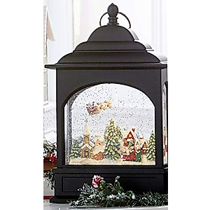Raz Imports Holiday 11in Flying Santa Lighted Water Lantern - Premium Christmas Holiday Home Decor