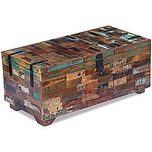 QJBSAVVA Coffee Table Box Chest Solid Reclaimed Wood 31.5"x15.7"x13.8",Living Room Furniture Side Tables Narrow Bedside Tables Suitable for Meeting Rooms, Reception Rooms, Offices