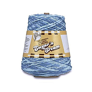 Lily Sugar N Cream Cones Faded Denim Yarn - 1 Pack of 14oz/400g - Cotton - #4 Medium - 706 Yards - Knitting/Crochet