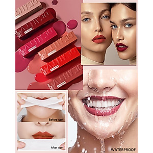 Matte Liquid Lipstick for Women, 1Pcs Highly Pigmented Color Lip Stain Tint, Super Velvet Matte Lip Gloss, Up to 16H Wear, Long Lasting Waterproof Smudge-proof, Non-Stick Cup Lip Makeup-01# Nude Pink