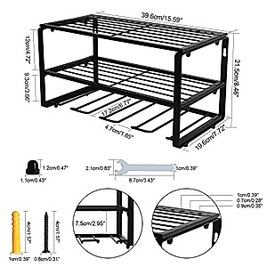 Power Tool Organizer, Drill Holder Storage Rack with Wall Mounted 4 Drill Slots 3 Layers Garage Tool Organizer Storage Wrench and Srewdriver Rack for Home and Workshop