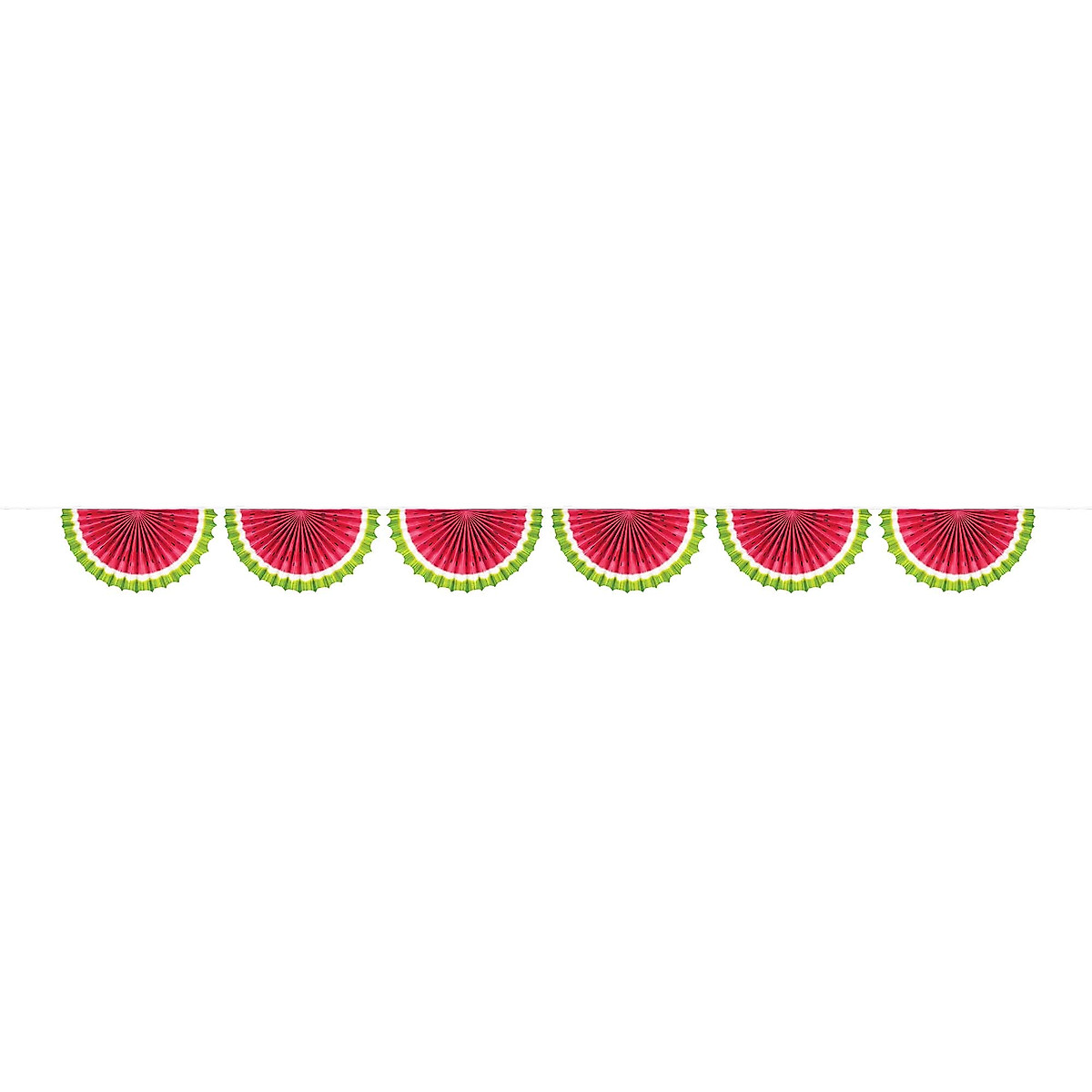Amscan Watermelon Paper Fan Bunting Garland, 80", Multicolor, 1 Pc