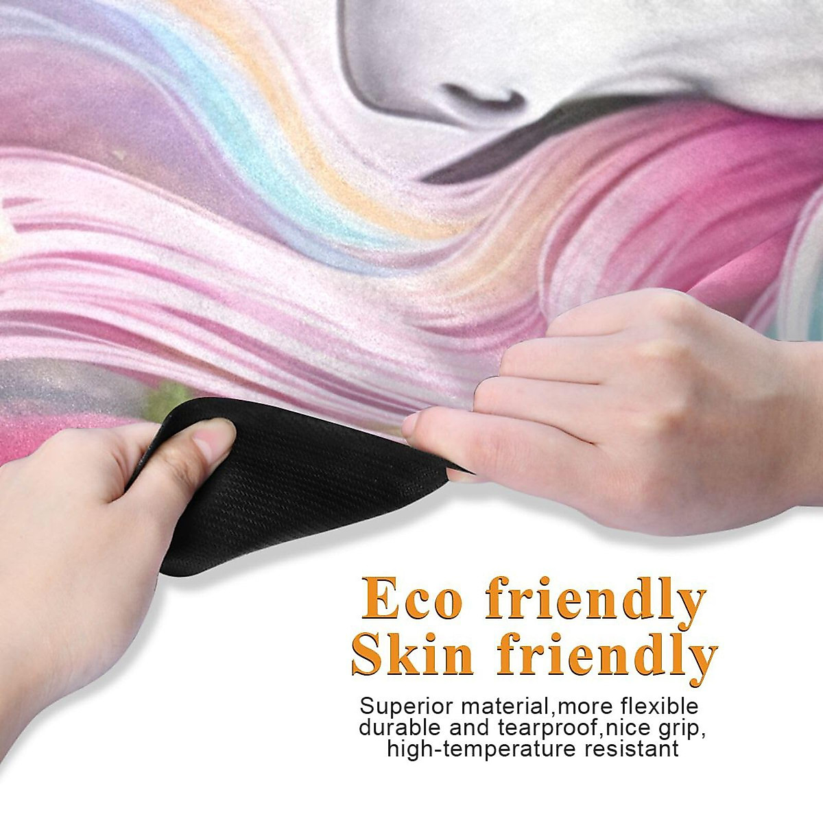 GOODOLD Cute Horse Pink Yoga Mat, 71 x 26 Inch Non-slip Yoga Mats Folding Travel Exercise Mat Indoor Outdoor Gym Pilates with Storage Bag for Women Men