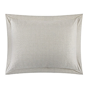 Chic Home Laurel 3 Piece Duvet Cover Set Graphic Herringbone Pattern Print Design Bedding - Pillow Shams Included, King, Beige