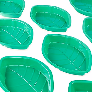 Palm Leaf Hawaii Style Food Reusable Snack Tray, Cookies, Chips, Candy Dip for Jungle Island Themed Party Decorations Platter (12 Pack, 11.75" x 8.5" Inches) by Super Z Outlet