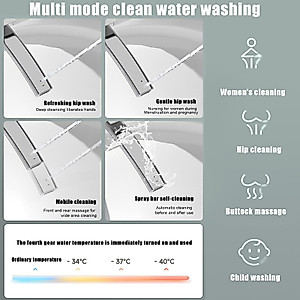 Makamsui Smart Toilet with Bidet Built in for Bathrooms, Foot Sensor Operation Toilet Bidet with Water Sprayer & Dryer, Heated Bidet Seat Auto Smart Toilet with LCD Display White