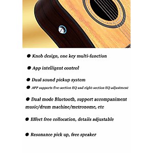SKYSONICG1 intelligent plus vibration pickup classical folk acoustic guitar bluetooth accompaniment music drum machine (silver)