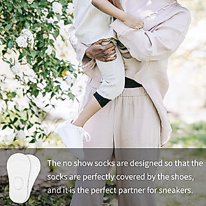 KEREDA 10 Pairs Kids No Show Socks for Girls Boys Low Cut Socks 7-9 Years White