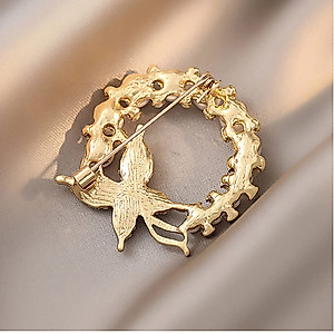 Butterfly Pearl Brooch Gold Elegant Bridal Vintage style Pins Wedding Banquet Anniversary Brooch