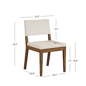 Nathan James Linus Modern Upholstered Chair, 1, Light Gray/Dark Brown