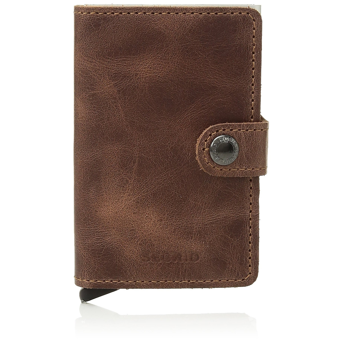 Secrid Men Mini Wallet Genuine Leather Vintage RFID Safe Card Case for max 12 cards 16mm slim Light Brown