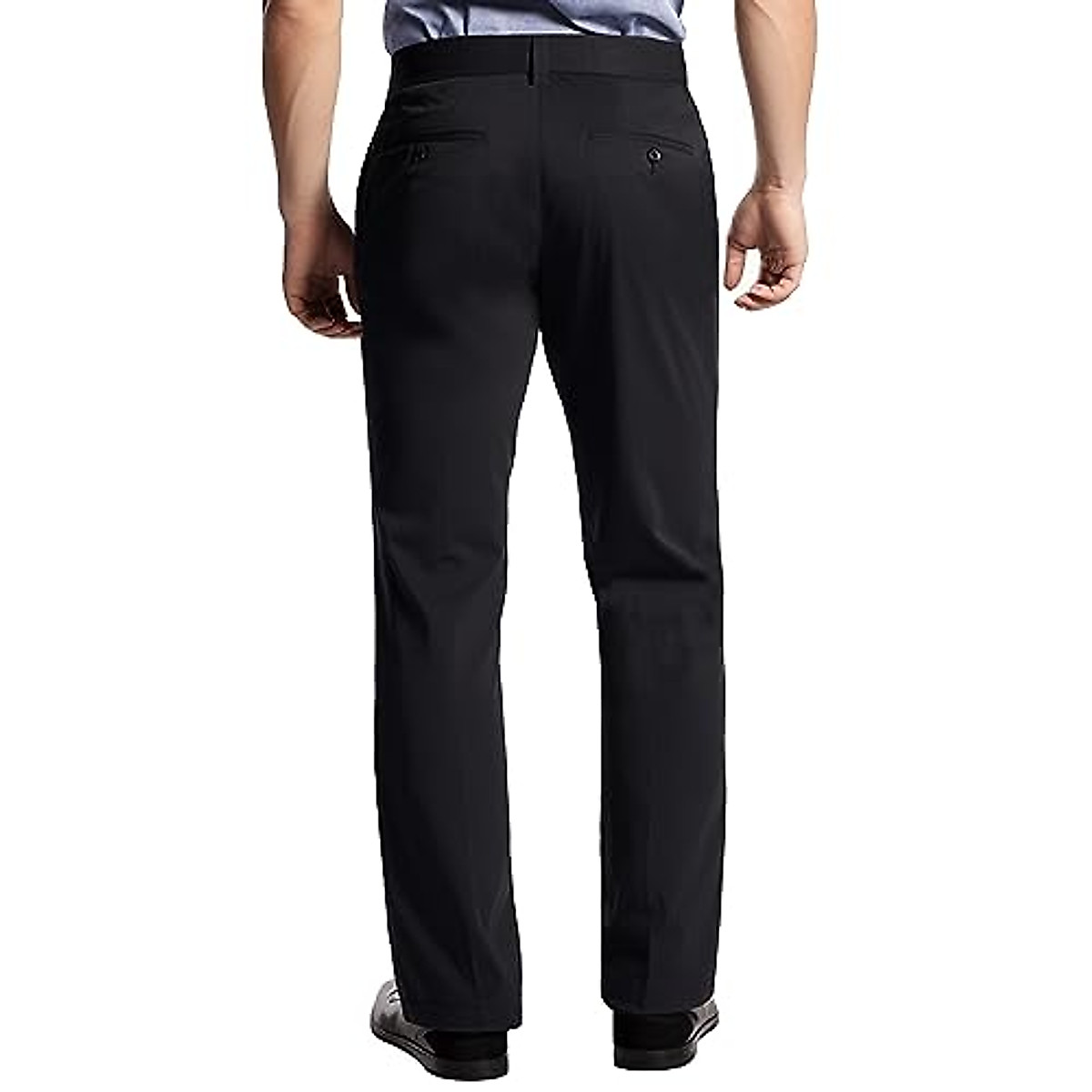 YUCENFU Mens Straight Fit Stretch Casual Pants Elastic Waist Casual Pants for Men(WZHS30L40W) Black