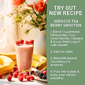 HANDPICK, Hibiscus Tea Bags - 100 Count | Caffeine-Free, Pure Ingredients - Hibiscus Flowers | Brew Hot, Iced Tea or Kombucha Tea | Round Nutritious Herbal Tea Bags