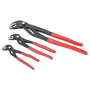 HighFree 3PCS Water Pump Pliers Set 7Inch, 10Inch, 16Inch Channel Lock Pliers Quick Adjustment by Pressing and Sliding Grips Any Shaped Object