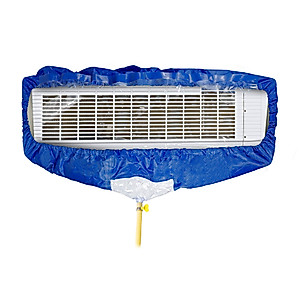 BJADE'S Mini Split Air Conditioner Cleaning Cover Bag Kit,with Drain Hose and Two Sides Support Plates,Dust Washing Clean Bag for Wall Mounted AC Units(L)