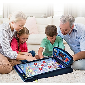 Trisquirrel Pinball Machine, Electronic Tabletop Pinball Game, 16.5 Inch Table Pinball with Lights & Sounds, LED Digital Scoreboard- Suitable for Age 8+ to Adults