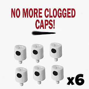 Generic Spray Paint Caps for Rust-Oleum Farm and Implement Spray Paint, (6) Pack OEM Direct Fitment Caps…, White/Black