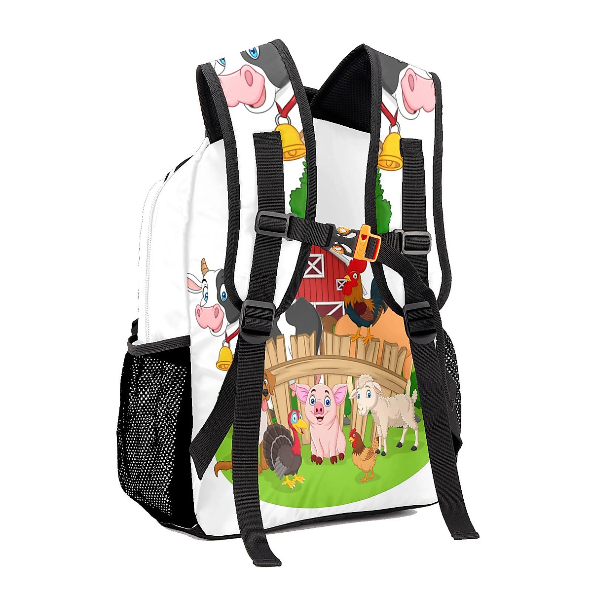 NZOOHY Farm Animals Personalized School Backpack for Kid Boy Girls Primary Daypack Bookbag Custom Name Travel Bag