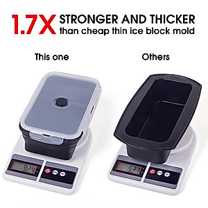 Extra Large Ice Block Mold for Ice Bath Cold Plunge Accessories, 4 Pack for 10LB Ice, Stackable Water Chiller Ice Tray Ice Cube Molds with Lids, Silicone Collapsible Food Storage Containers, Black