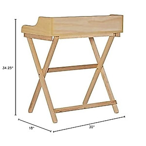 Linon Cade Wood Folding Desk with Small Drawer in Natural Brown Stain