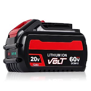 【Upgrade】20V/60V 12.0Ah Replace Battery for Dewalt 60V Battery DCB606 DCB612 MAX Repalce for Dewalt 60V Flexvolt battery DCB606-2 DCB609-2 DCB204 DCB206 Cordless Power Tools Lithium-ion Battery