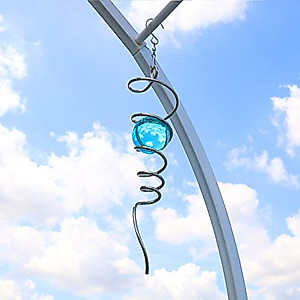 4pcs 10inch Sublimation Wind Spinner Blanks for Yard and Garden, 3D Metal Hanging Wind Sculpture with Gazing Ball Spiral Tail, DIY Crafts Ornaments Wind Chimes for Indoor Outdoor Porch Garden Yard