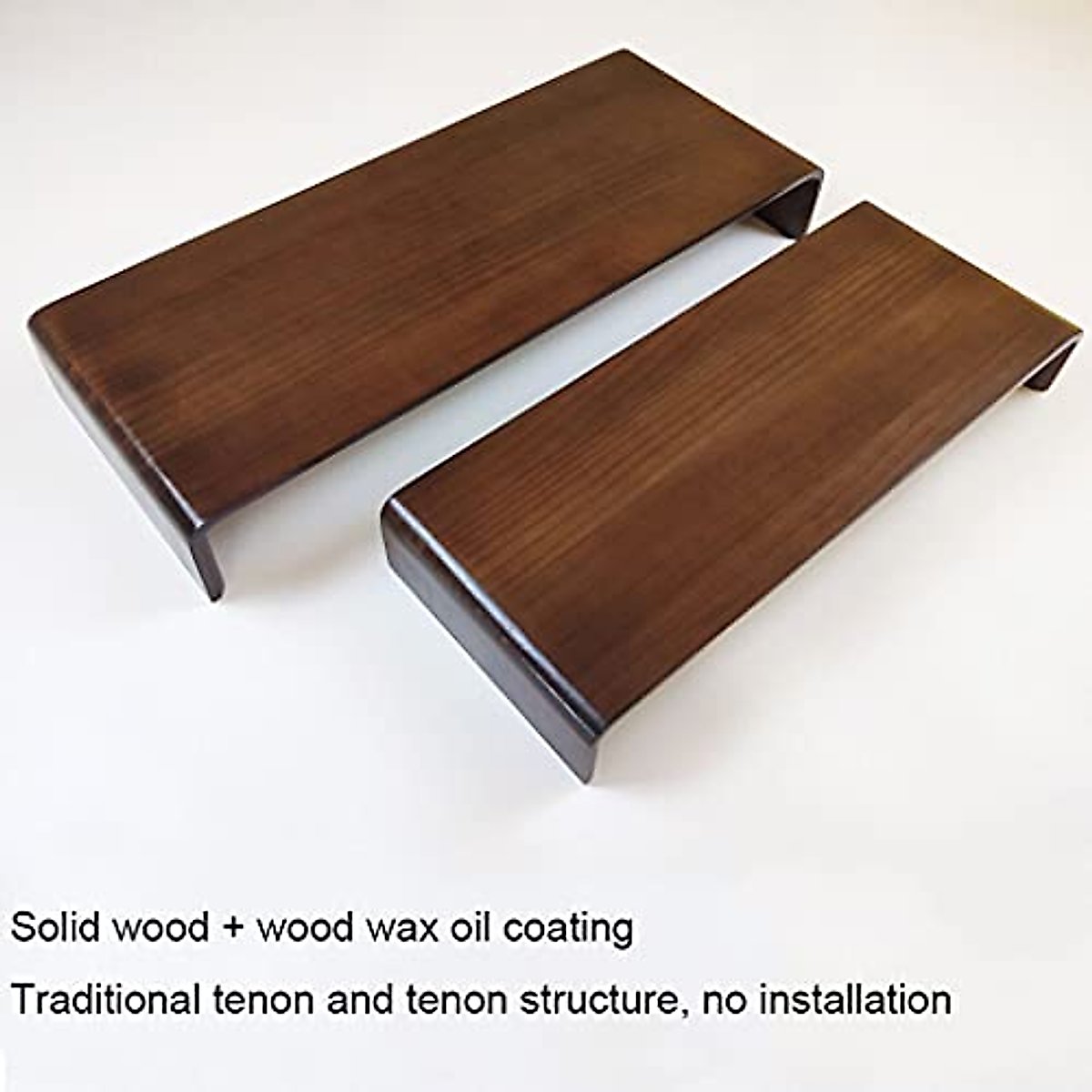 TsoLay Solid Wood Monitor Stand Riser, Practical Laptop Stand Desk, Computer Laptop Riser Shelf for Printer Pc Home and Office Use Save Space
