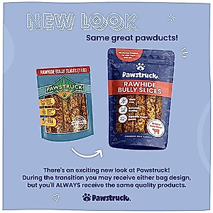 Pawstruck Bully Slices Rawhide Chews for Dog, 1 lb. Long Lasting Treats, Pet Food, Low Calorie Bully Sticks Alternative, Beef Flavor, Pizzle Coated Chew Sticks, No Artificial Ingredients, 1 Pounds