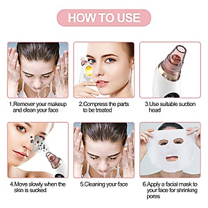 Blackhead Remover Pore Vacuum with Hot Compress- 2025 Upgraded Electric Face Cleaner Pore Extractor Pimple Extractor Acne White Heads Removal Tool with 5 Suction Head LCD Screen and Base