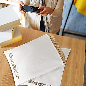 GliCraft 2 Pcs Cashmere Sweater Storage Bags with integrated Cedar Wood Breathable Washable Cotton Pouch Bags for Cashmere Wool Sweaters Storage Protection