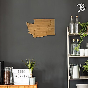 Totally Bamboo Washington State Shaped Bamboo Serving and Cutting Board