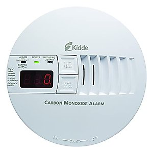 Kidde Hardwire Carbon Monoxide Alarm with Digital Display and Peak Level Memory 5.75 Diameter x 1.8 Depth & Smoke Detector, Hardwired Smoke Alarm with Battery Backup, Front-Load Battery Door