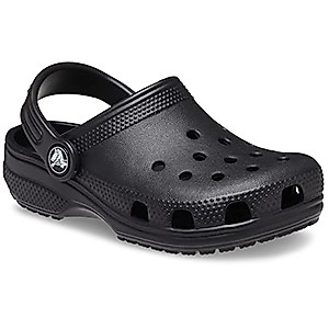 Crocs Unisex-Child Classic Clogs, Black, 4 Big Kid