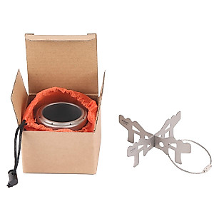 ATiAP Alcohol Stove, Titanium Portable Camping Backpacking Hiking Stove with Cross Stand Carry Bag