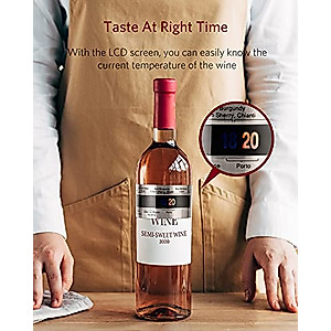 ISELECTOR 6-in-1 Cordless Electric Wine Opener Set Rechargeable Wine Bottle Corkscrew Opener with Wine Pourer, Vacuum Wine Stoppers, Foil Cutter and Wine Temperature Sensor