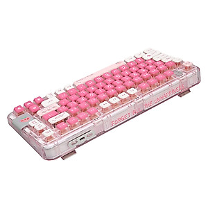 ASHATA Pink Mechanical Keyboard, Bluetooth Cute Keyboard, 2.4G Wireless Type C Wired Gaming Keyboard with RGB Backlight for iOS for Windows