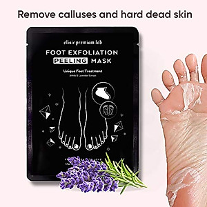 Peel Mask for Dry Hard Feet - Dead Skin & Callus Remover - Foot Spa Experience at Home for Baby Soft Feet - Large Size Exfoliating Socks for Woman and Man - Foot Care Treatment for Healthy Feet 8 Pack