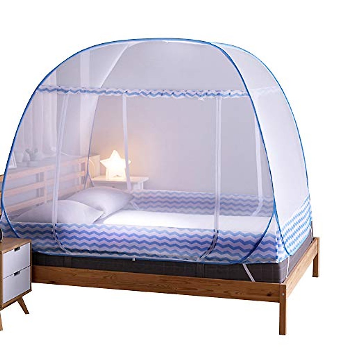 Jsanh Folding Mosquito Net Tent Canopy Curtains for Beds Pop Up Mosquito Net Tent King Size Portable Mosquito Netting with Bottom for Baby Adults L80XW72XH62inch