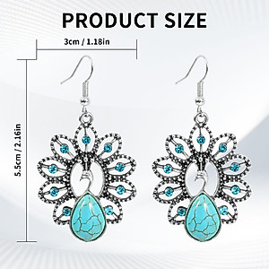 Turquoise Drop Dangle Earrings for Women,Turquoise Earrings for Women Trendy,Cute Earrings for Women